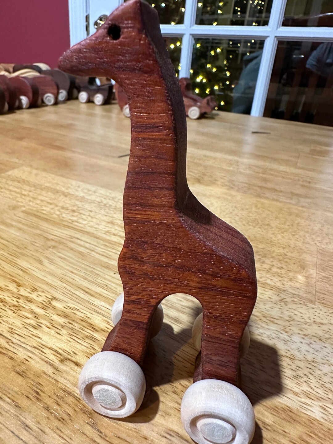 Wooden Toy Giraffe Hardwood Giraffe Car Montessori Animal - Etsy