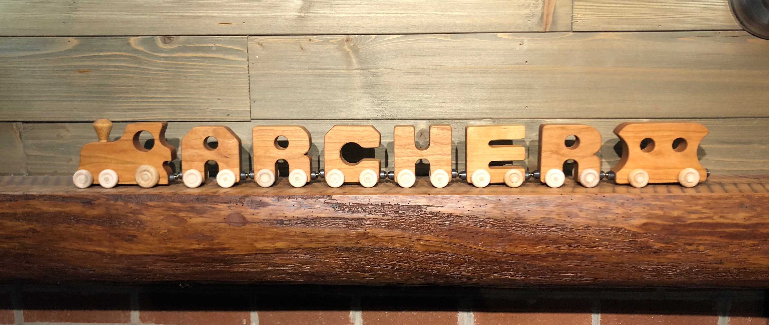 Wooden Alphabet Letter Train With Magnetic Connectors Personalized ...