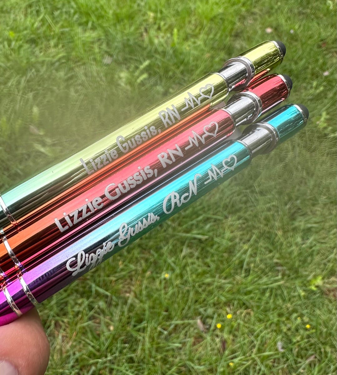 Personalized Nurse Pen Set | EKG Heart Icon, Medical Gift, Set of 6 - Etsy