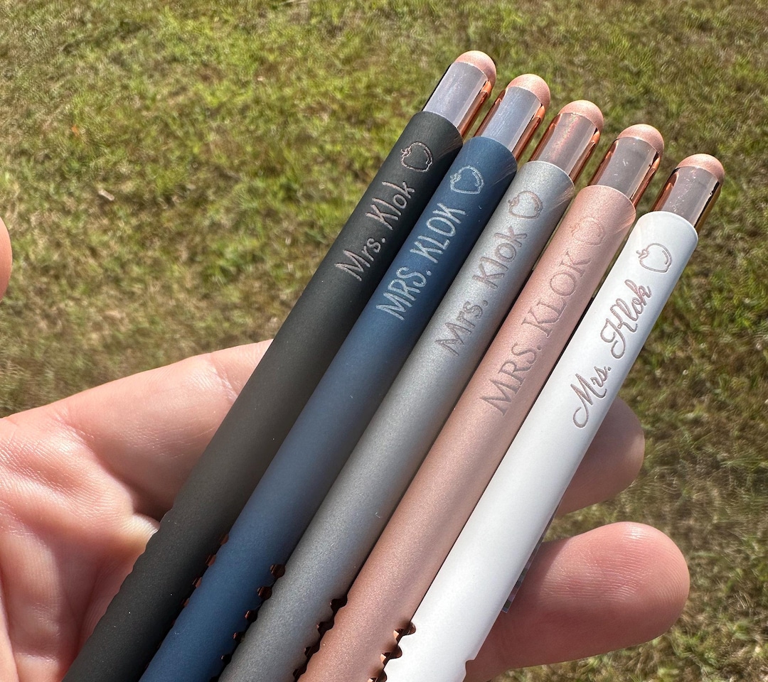 Personalized Teacher Pen Set: Custom Engraved Metal Pens, Set of 5 - Etsy