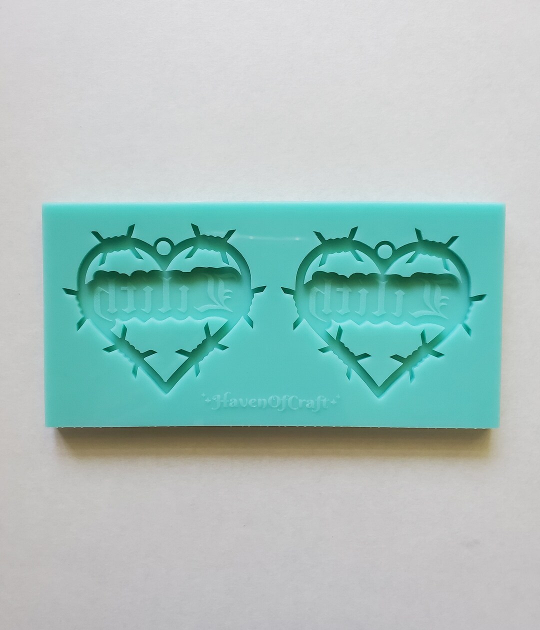 Made to Order Lilith Barbed Wire Heart Earring Mold Shiny Silicone Mold ...