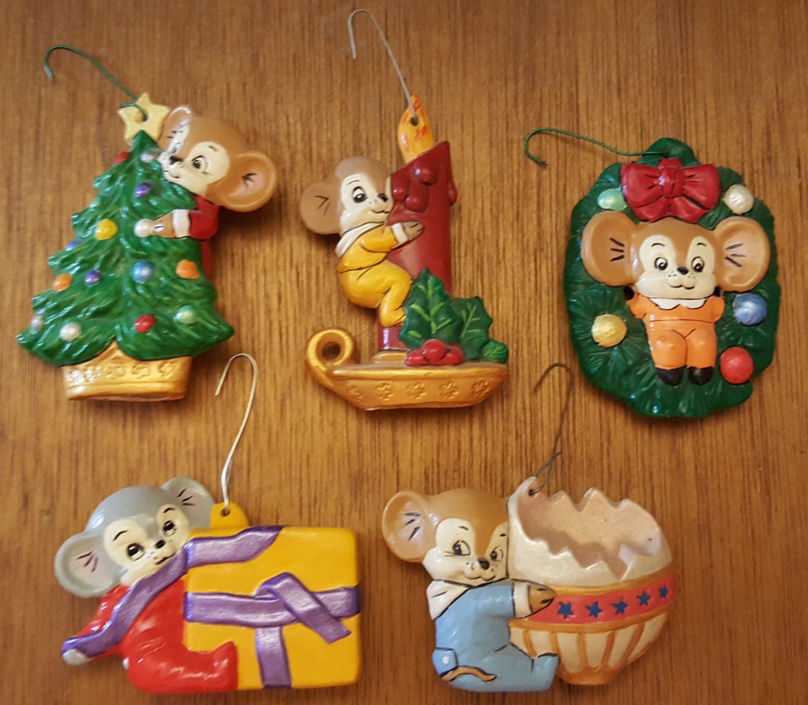 Ceramic Bisque Alberta Xmas 1 Mice Christmas Tree Ornaments - Etsy