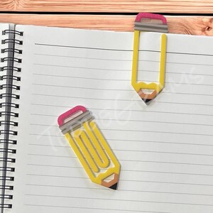 Pencil Paper Clip, Pencil Bookmark, Teacher Paper Clip, Acrylic Paper ...