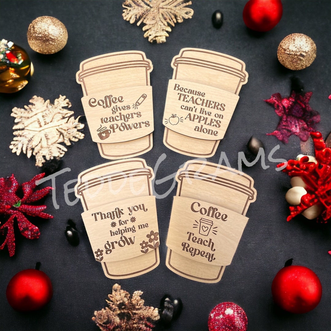 Teacher Gift Card Holder Teacher Coffee Gift Teacher Gift - Etsy