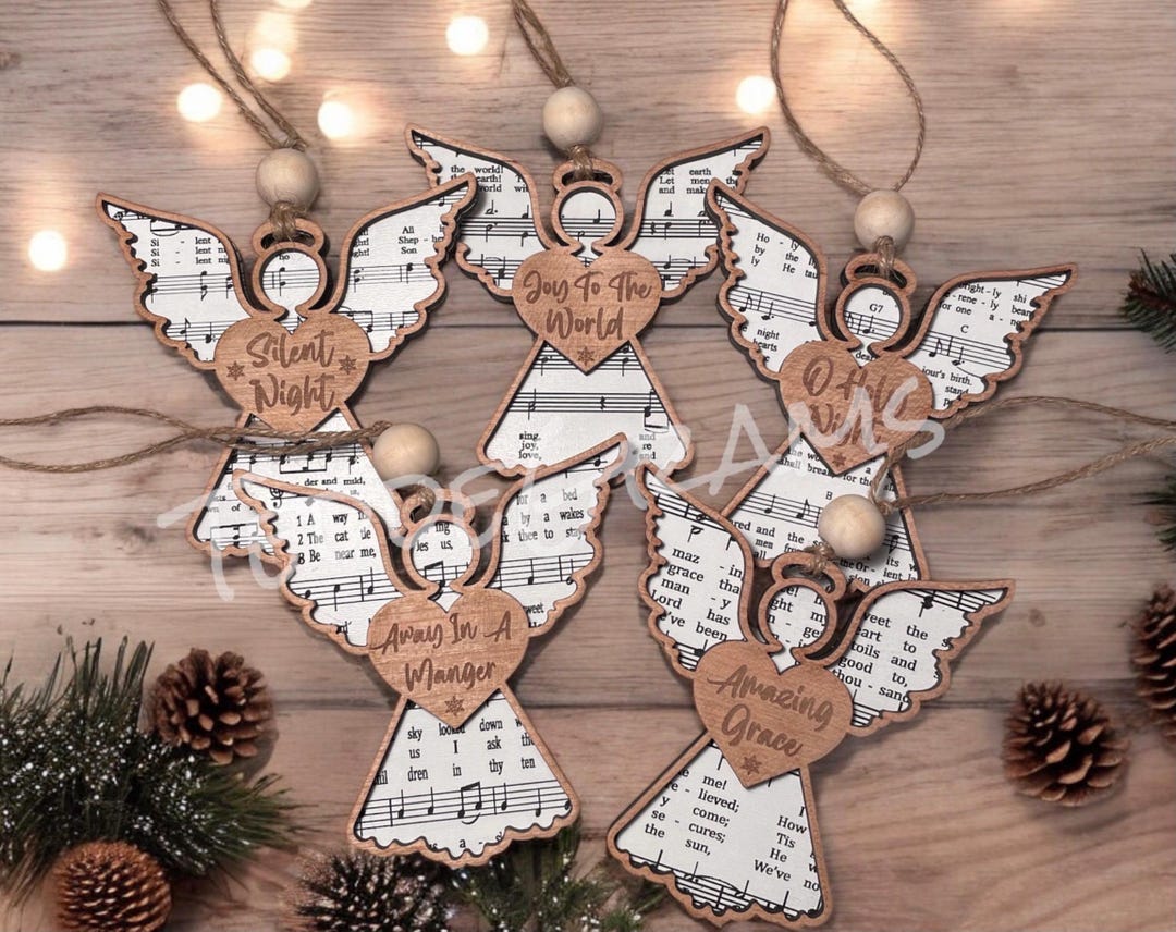 Angel Hymn Christmas Ornaments, Christmas Ornament, Engraved Christmas ...