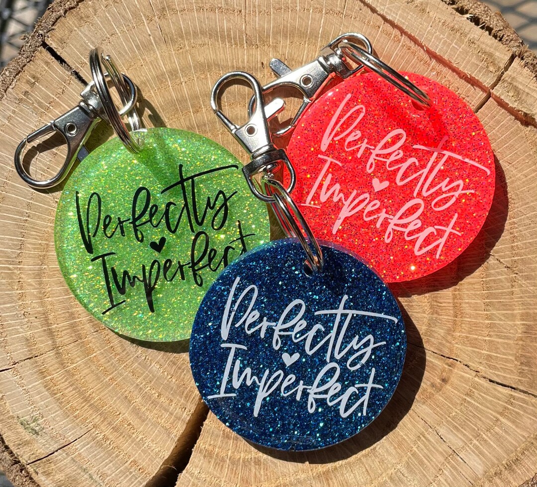 Perfectly Imperfect Glitter Keychain - Etsy