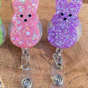 Easter Bunny Glitter Badge Reel Glitter Badge Reel Bunny - Etsy