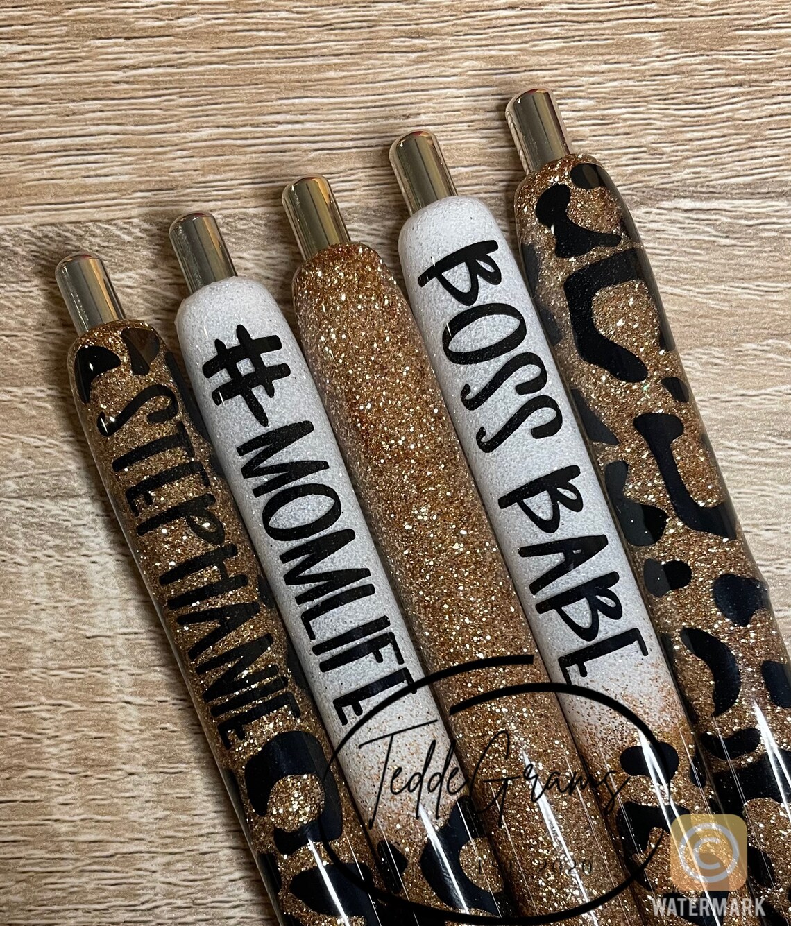 Personalized Cheetah & Ombre Glitter Refillable Gel Pen - Etsy