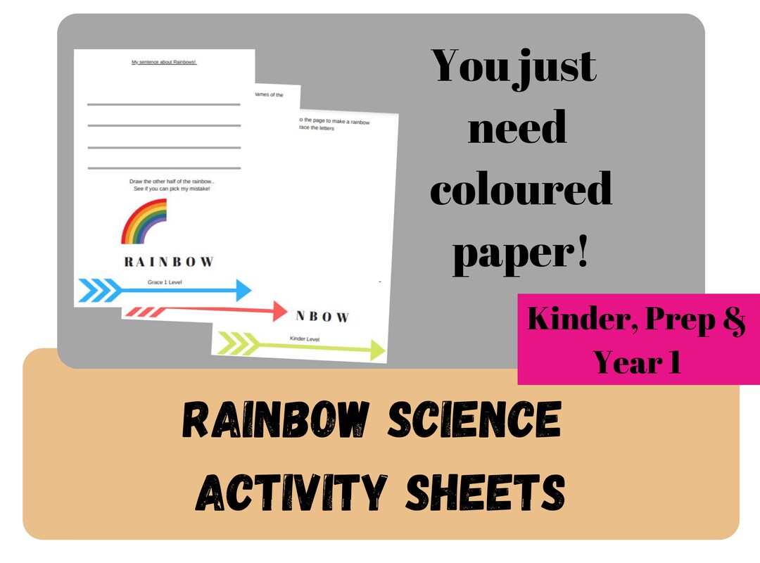 Rainbow Science Activity Printable Worksheet Set - Etsy