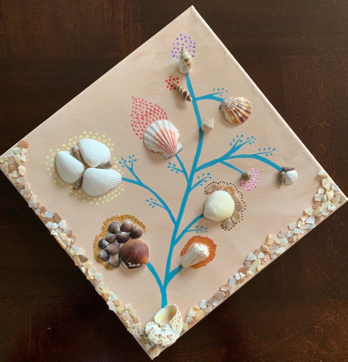 Shell Wall Decor- Flower Vase and Shell Flowers. Mother of Pearls on ...