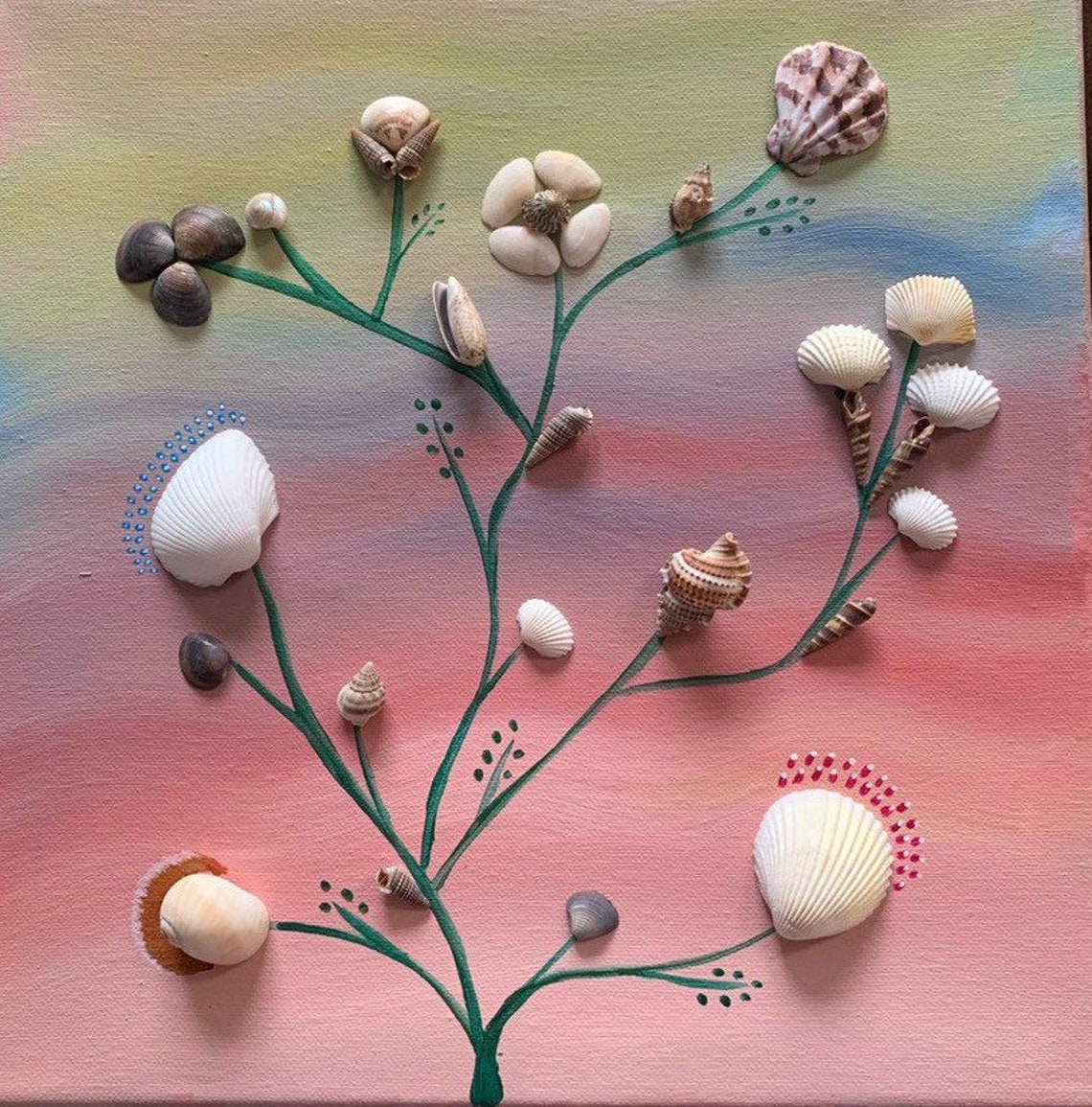 Shell Art - Tree of Life - A Wall Decor Made of Sea Shells and Acrylic ...