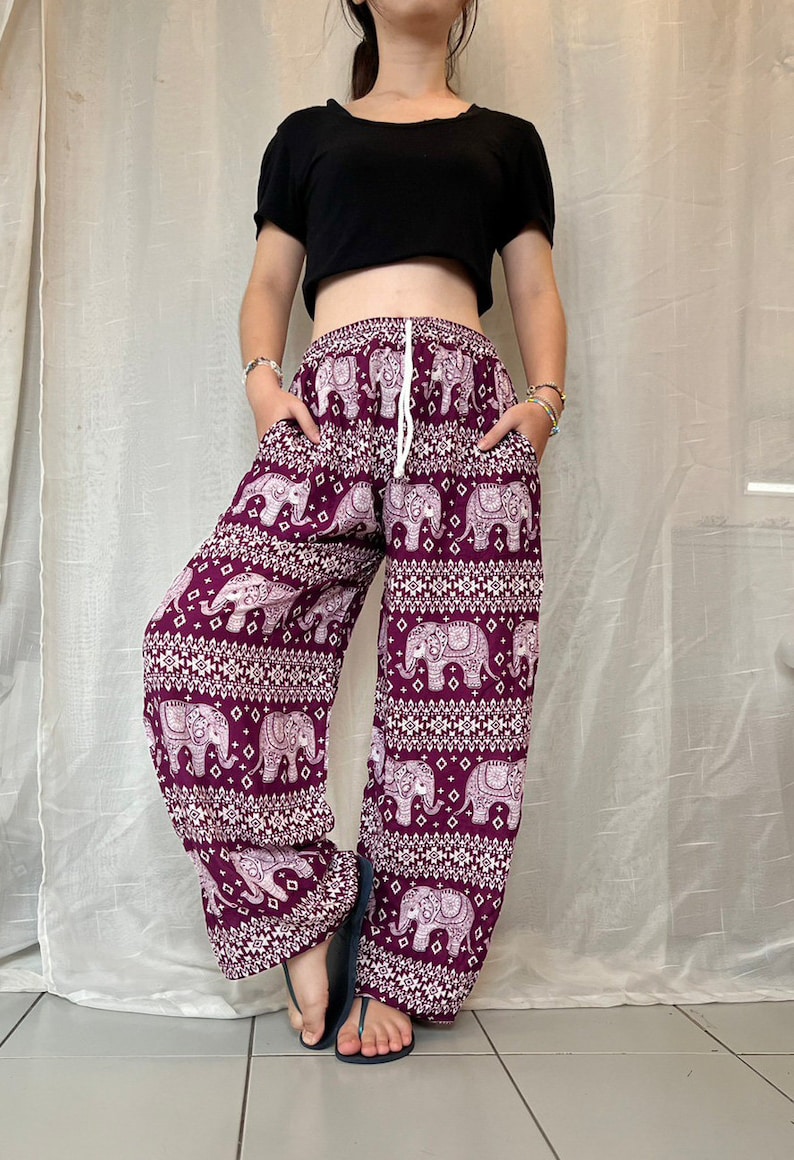 Pack of 10 Thai Elephant Pants Hippy Harem Yoga Loose Fitting FREE SIZE ...