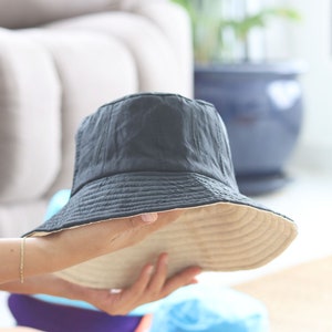 FREE SIZE (MED) Reversible Silk Bucket-hat Hand Loomed Premium Mulberry ...