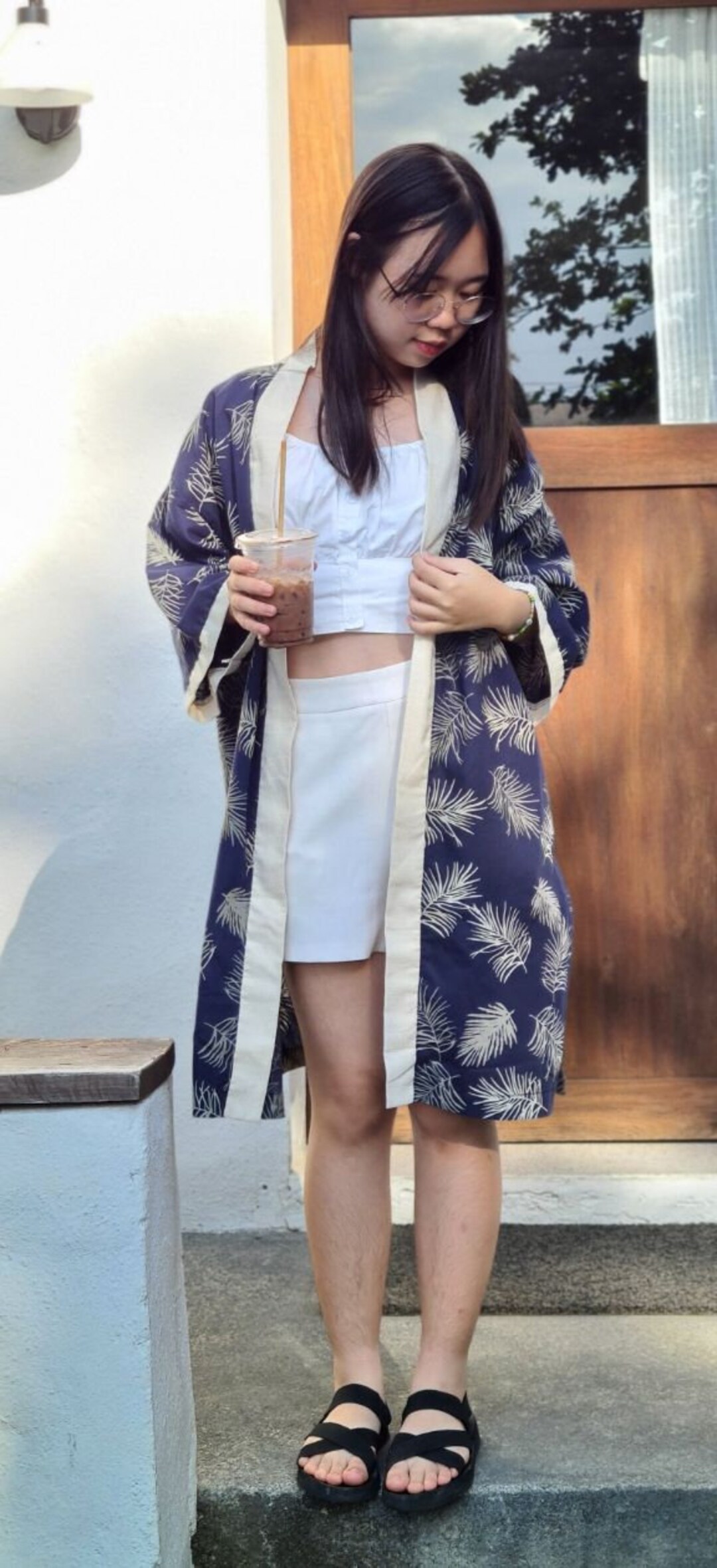 Yukata Maxi Feather-pattern FREE SIZE Indigo-dyed 100% Cotton - Etsy