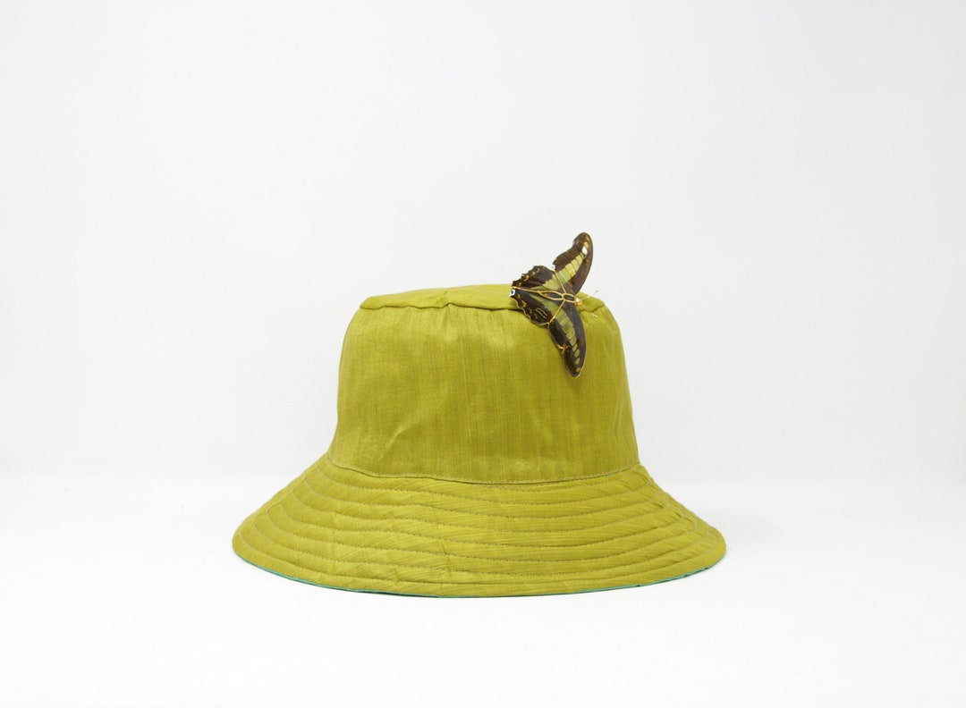 FREE SIZE (MED) Reversible Silk Bucket-hat Hand Loomed Premium Mulberry ...