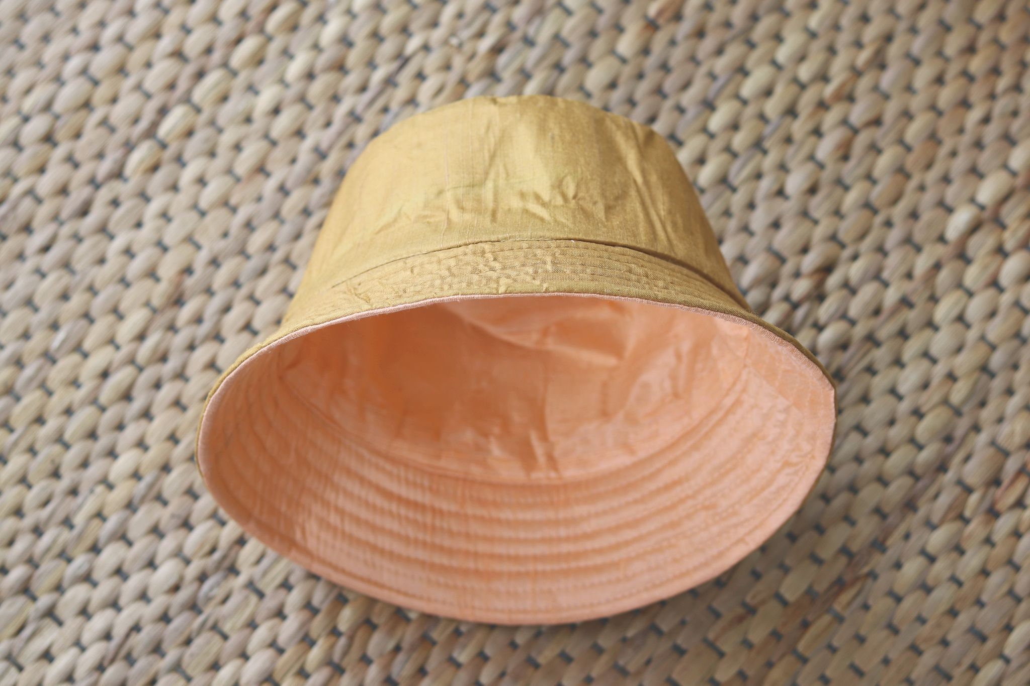 FREE SIZE MED Reversible Silk Bucket-hat Hand Loomed Premium Mulberry ...
