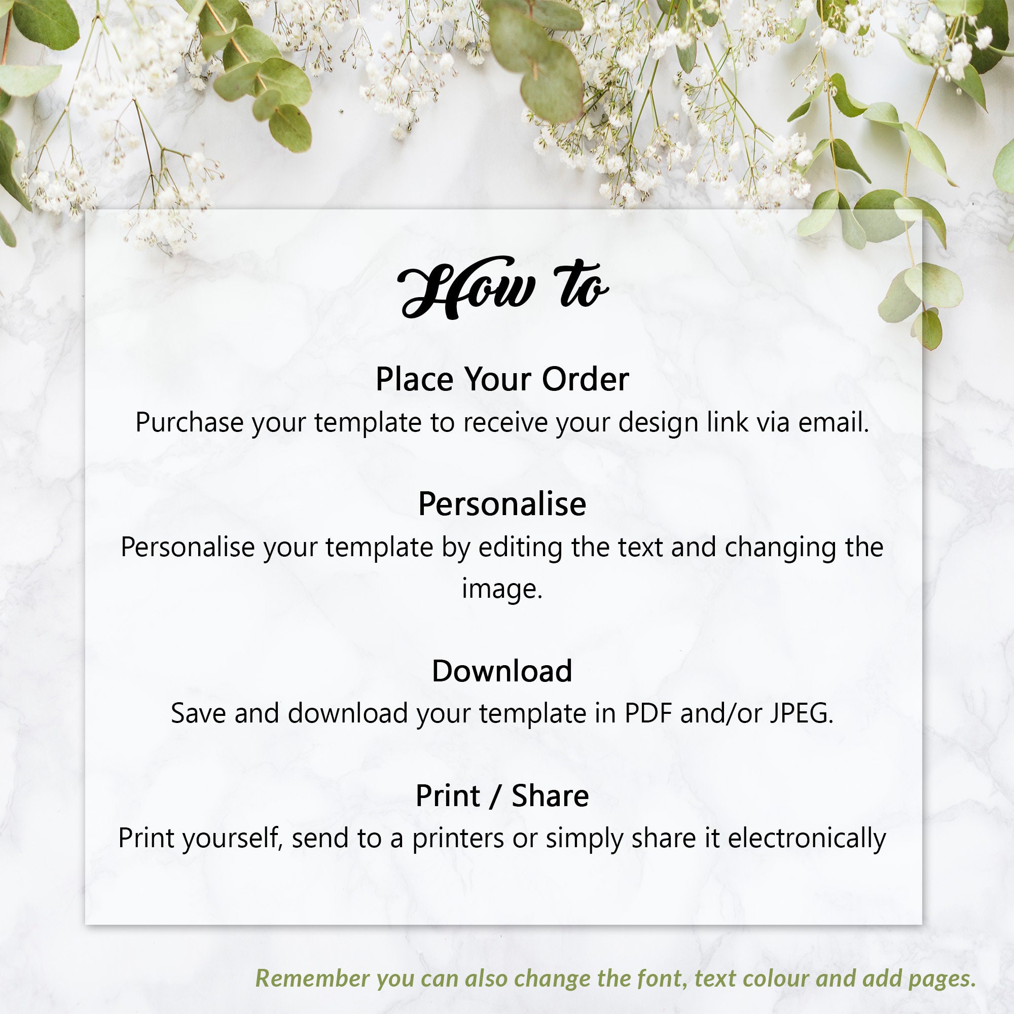 Printable Custom Design Floral Funeral Program Template In Loving ...