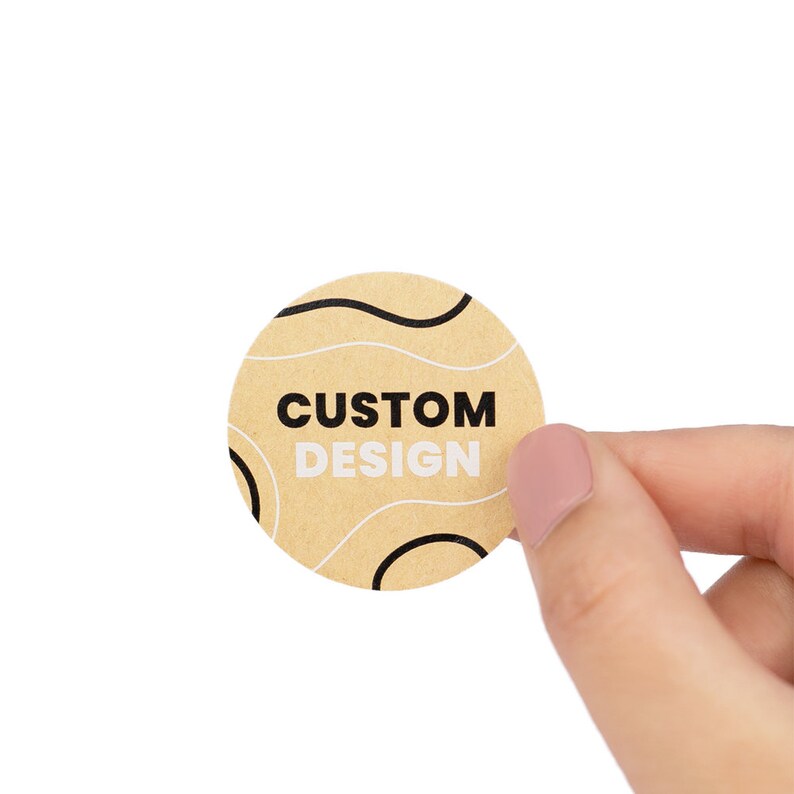 120 X 40mm Kraft Circle Round Labels - Custom Design - Sticker Sheet ...