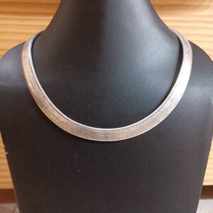 925 Solid Sterling Silver Flat Snake Chain Necklace, Handmade ...