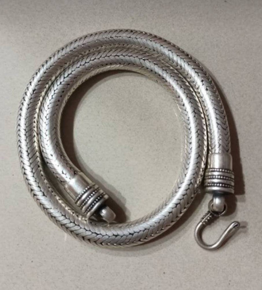 Solid Round Sterling Silver Snake Chain Necklace 925 Antique - Etsy