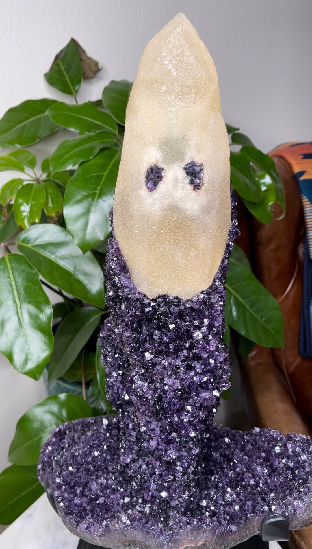 Collector Display Piece Amethyst With Calcite From Artigas Uruguay. - Etsy
