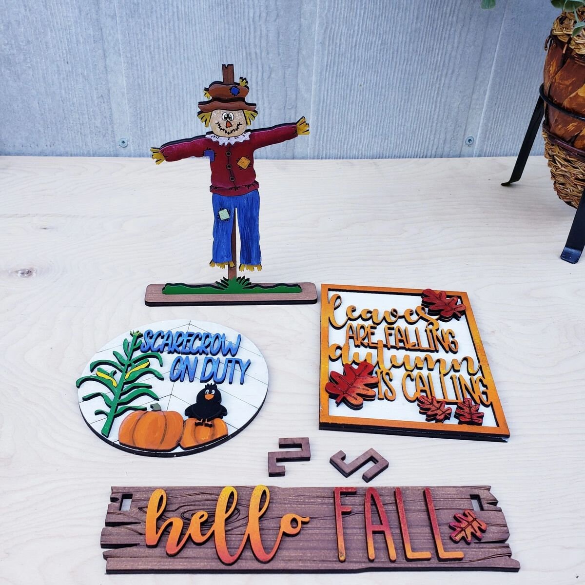Fall Scarecrow Falling Leaves Interchangeable Set - Etsy