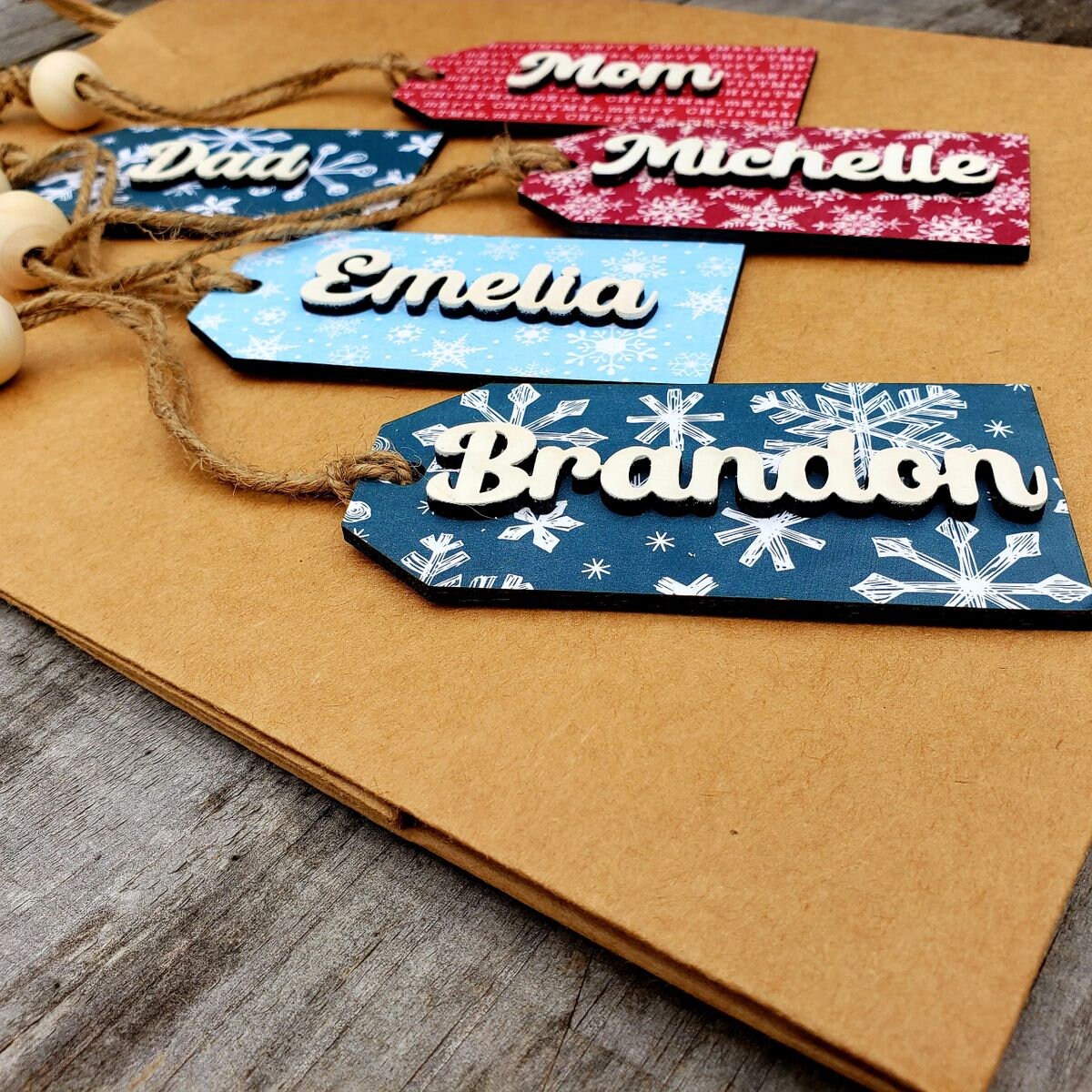 Christmas Name Tag, Personalized Gift Tags, Name Tags, Christmas Gift ...