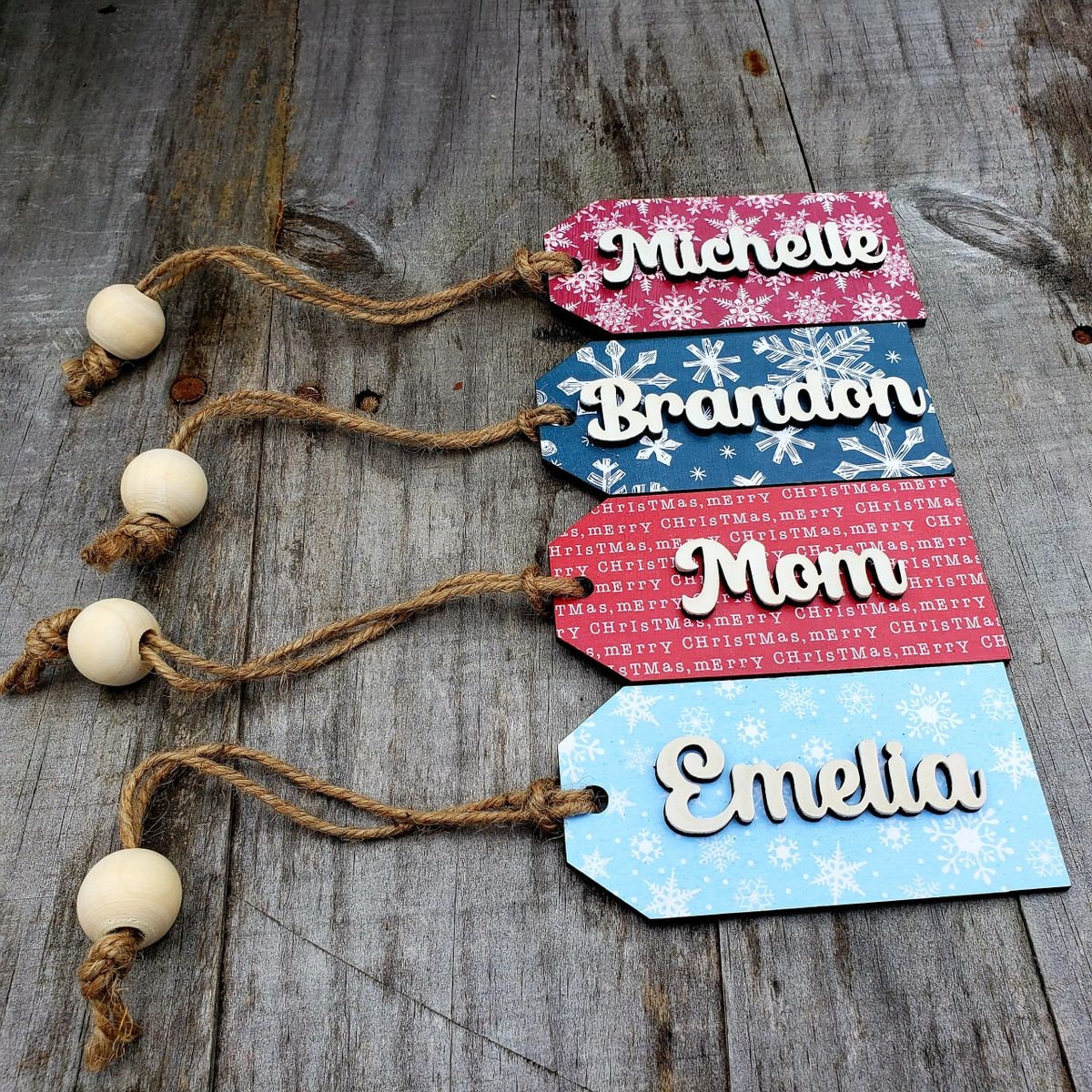 Christmas Name Tag, Personalized Gift Tags, Name Tags, Christmas Gift ...