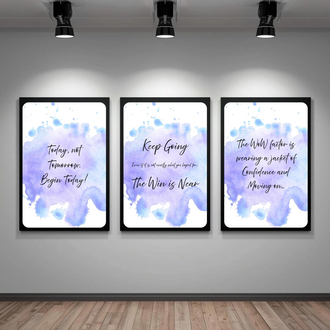 Watercolor Motivational Quote Posters, Set of 3 (digital Download) - Etsy