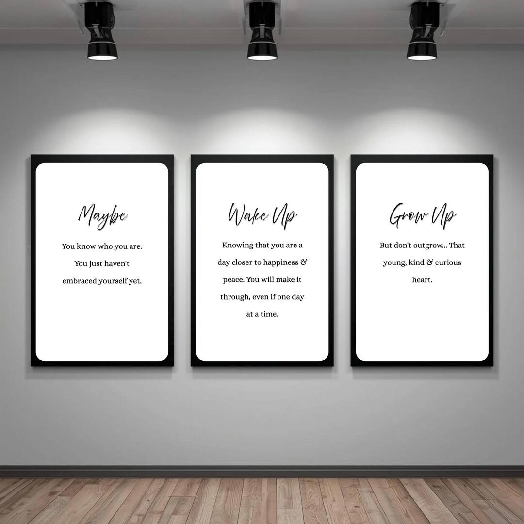 Minimalist Quote Prints, Modern Black and White Typography, Gallery ...