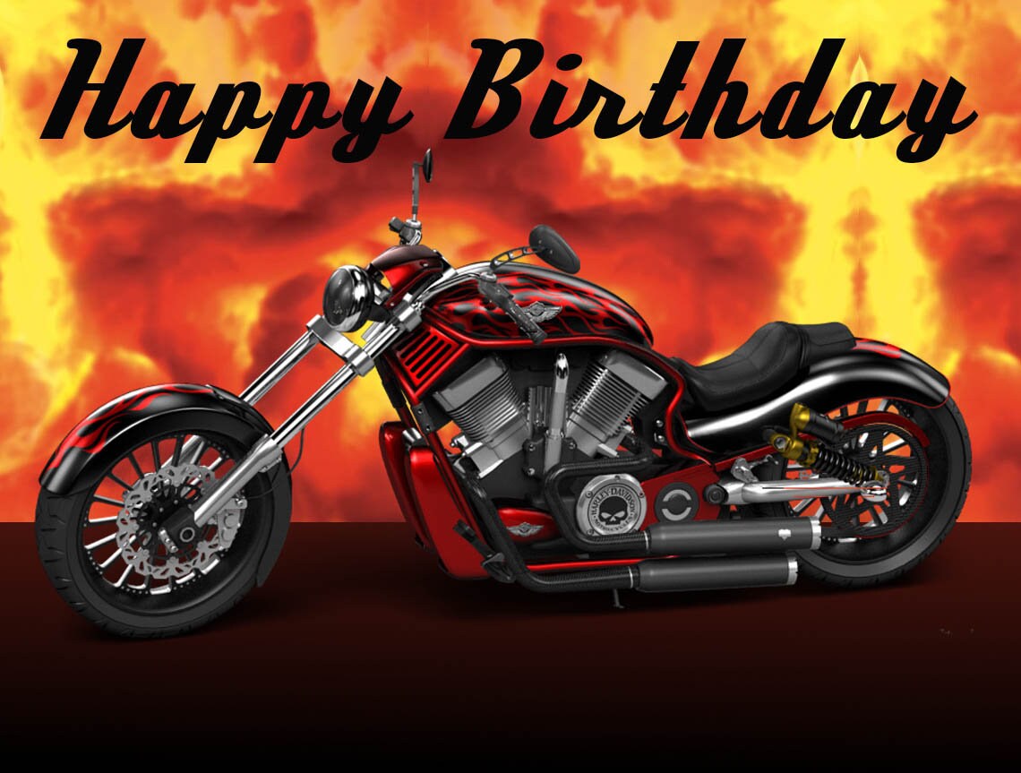 Motorcycle Biker Edible Image Cake Topper Custom Icing Sheet - Etsy