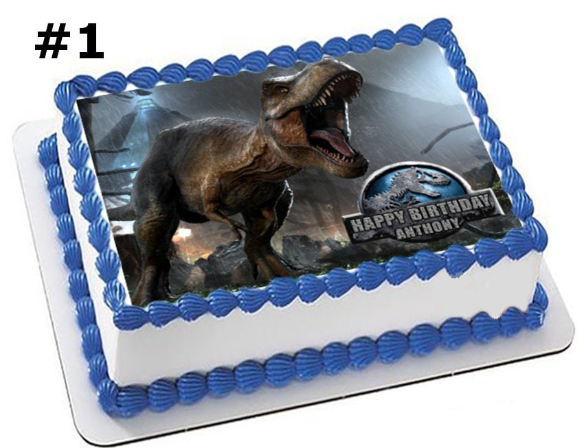 Personalized T-rex Dinosaur Edible Cake Topper - Etsy
