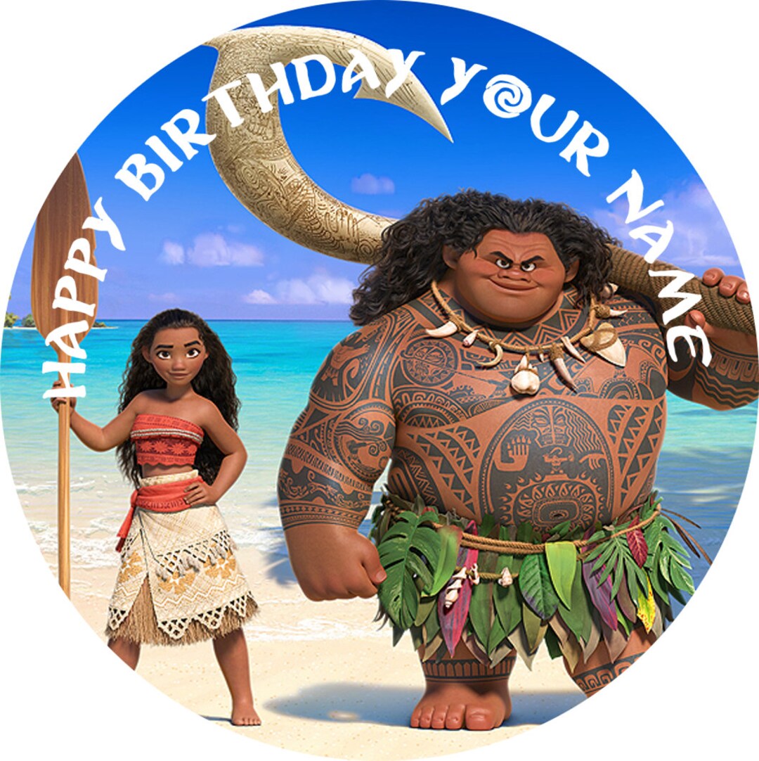 Moana Edible Photo Image Cake Topper - Etsy