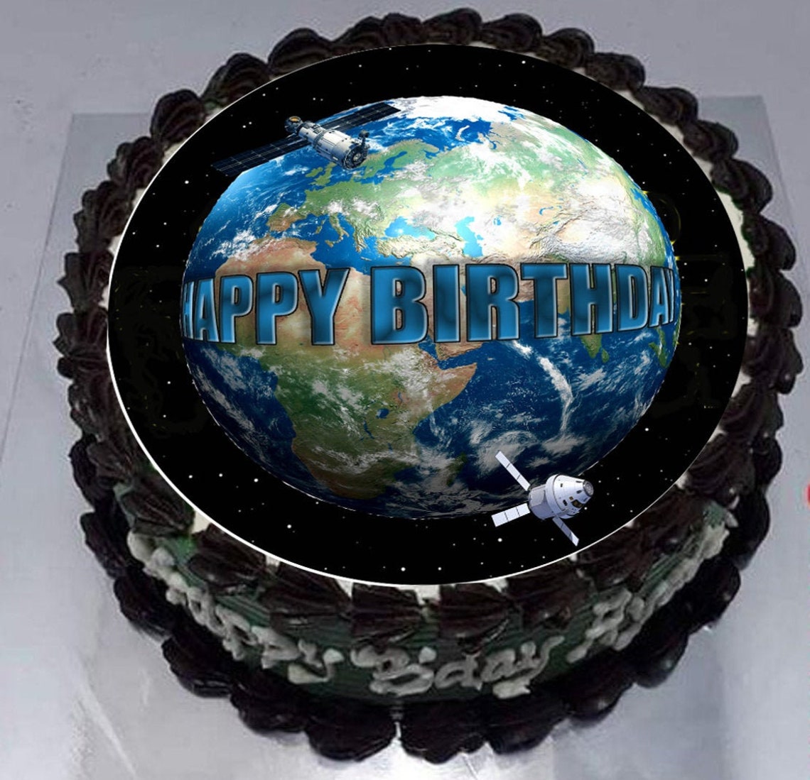 Earth Planet Edible Image Cake Topper - Etsy