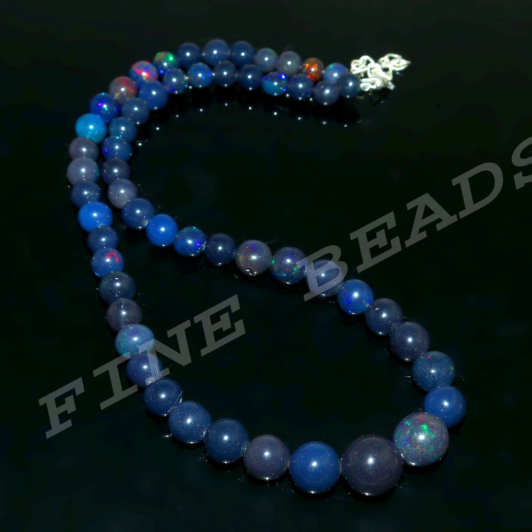 Real Opal Beads Welo Fire Opal Smooth Opal Balls Blue Fire Opal Balls ...