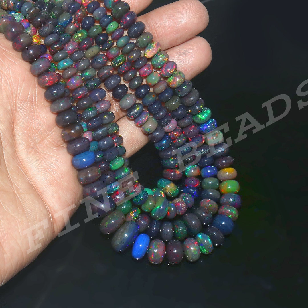 Ethiopian Opal Bead Necklace: Natural Fire Opal Gemstone, 17 Inch - Etsy