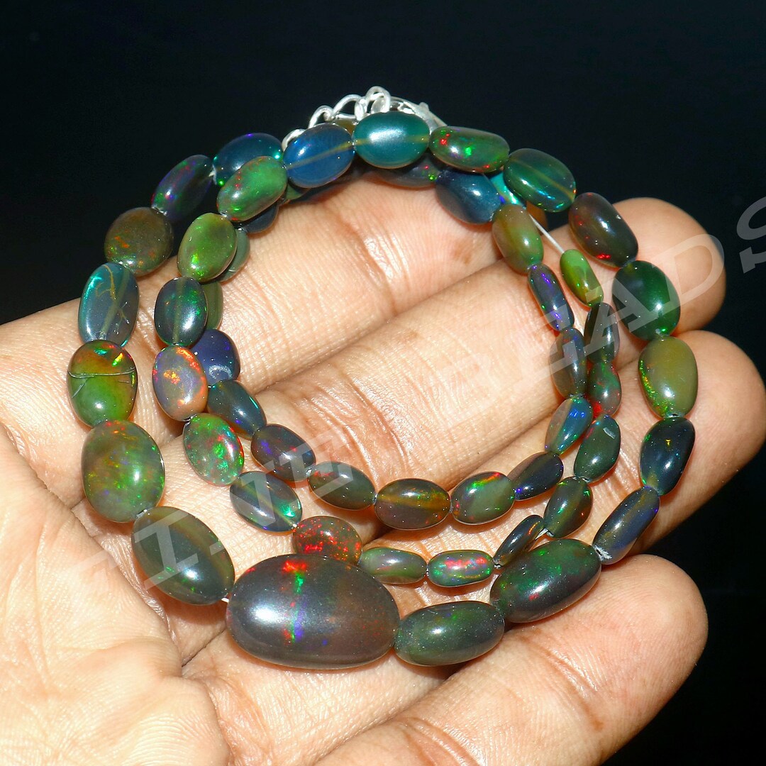 Opal Beads Rainbow Opal Opal Blue Natural Opal Red Opal Necklace Galaxy ...