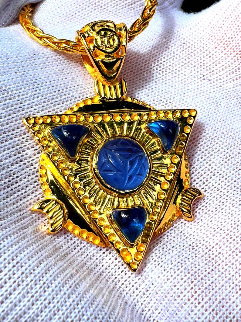 22k Gold Plate Siberian Blue Quartz Amulet: Soul Purpose Merkaba ...