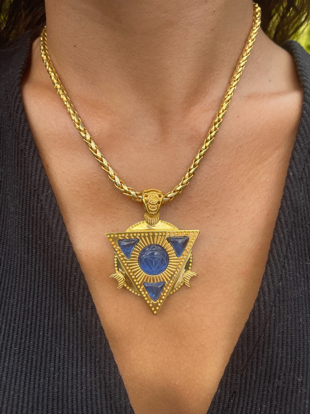 Soul Purpose Amulate in Siberian Blue, Sterling Silver With 22k Gold ...