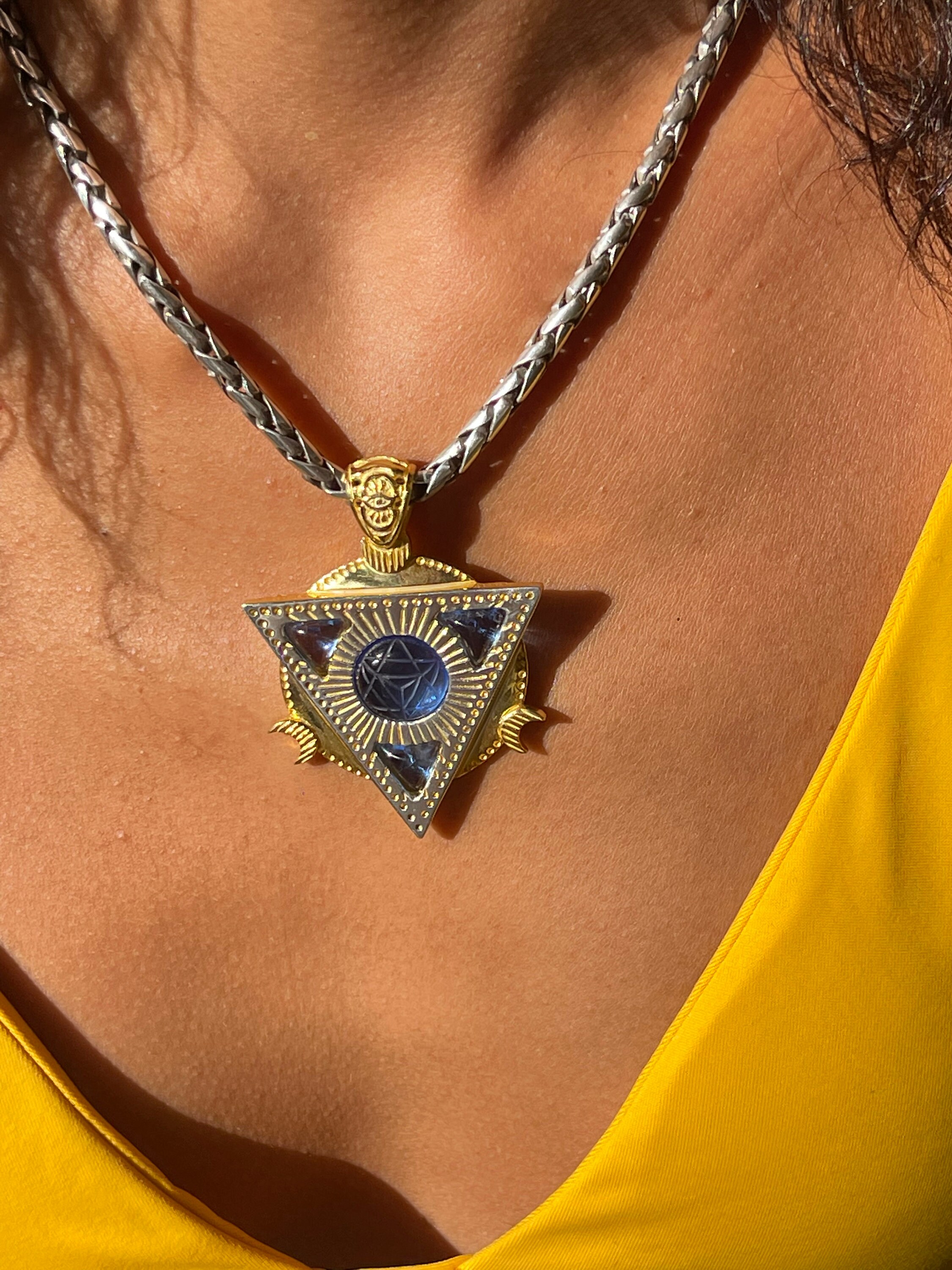 Soul Purpose Amulate in Siberian Blue, Sterling Silver With 22k Gold ...