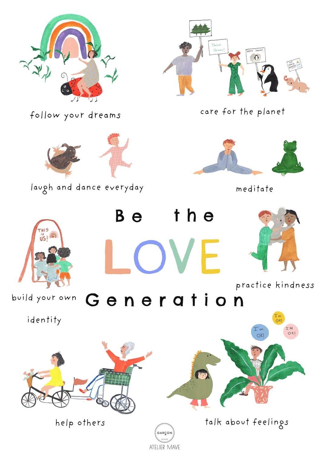 Poster "be the Love Generation" A3 - Etsy