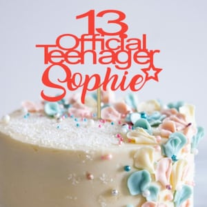 Official Teenager Cake Topper, Teenager Birthday Cake Topper, 13th ...