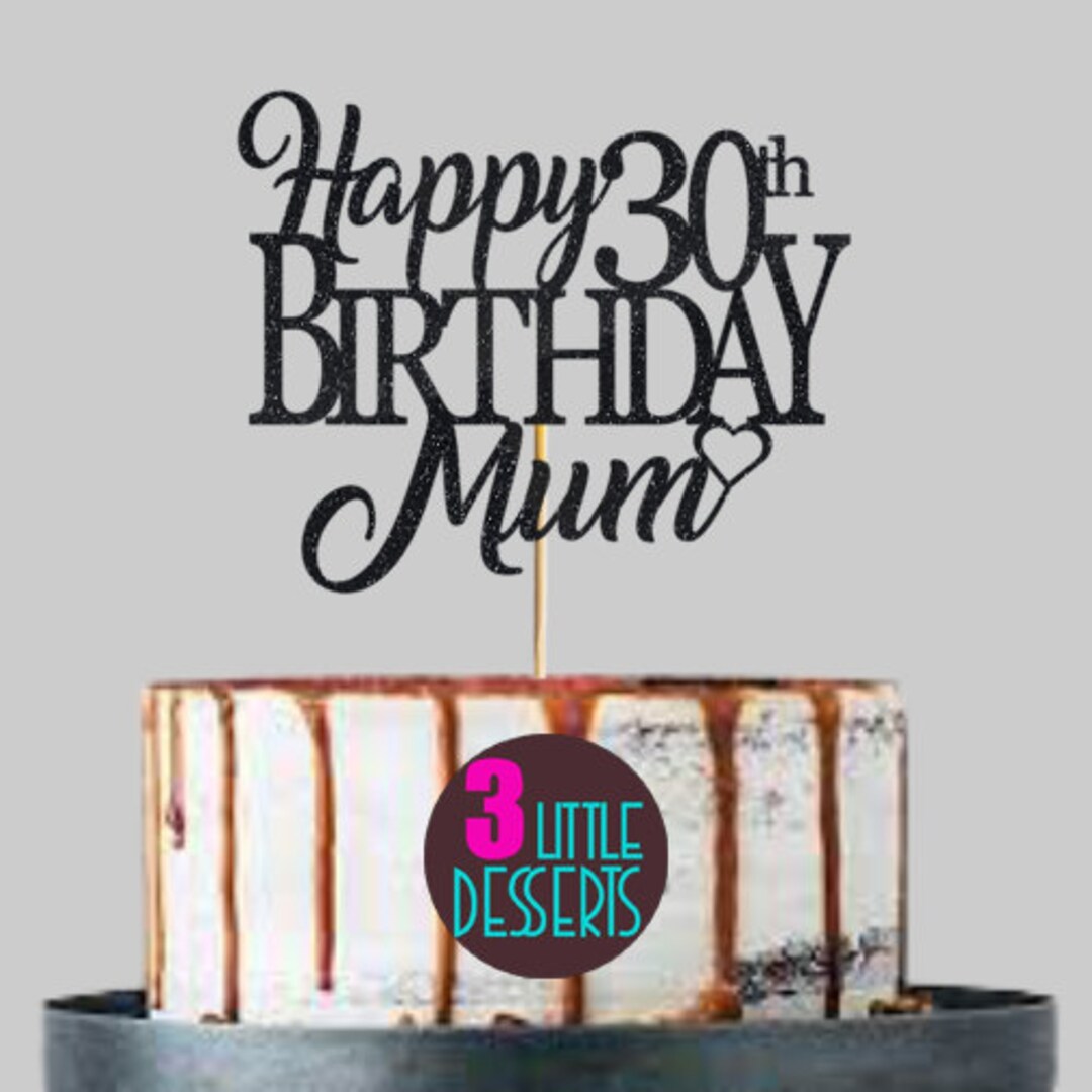 30 Birthday Cake Topper, 30th Birthday, Custom Cake Topper, Birthday ...