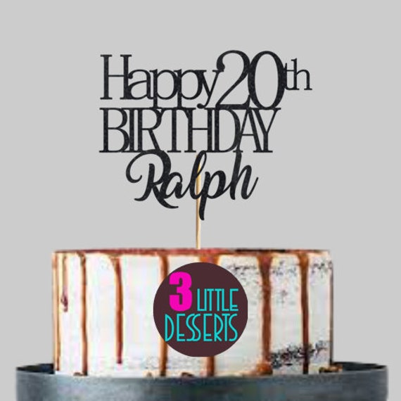 20 Birthday Cake Topper 20th Birthday Custom Cake Topper | Etsy