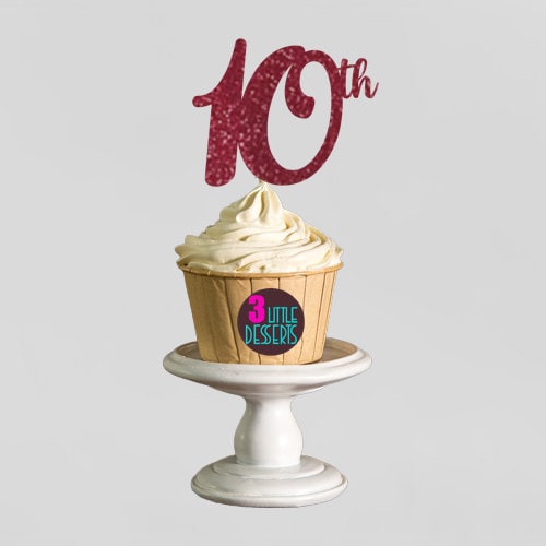 10 Cake Topper, 10th Birthday Cake Topper, Anniversary Decorations ...