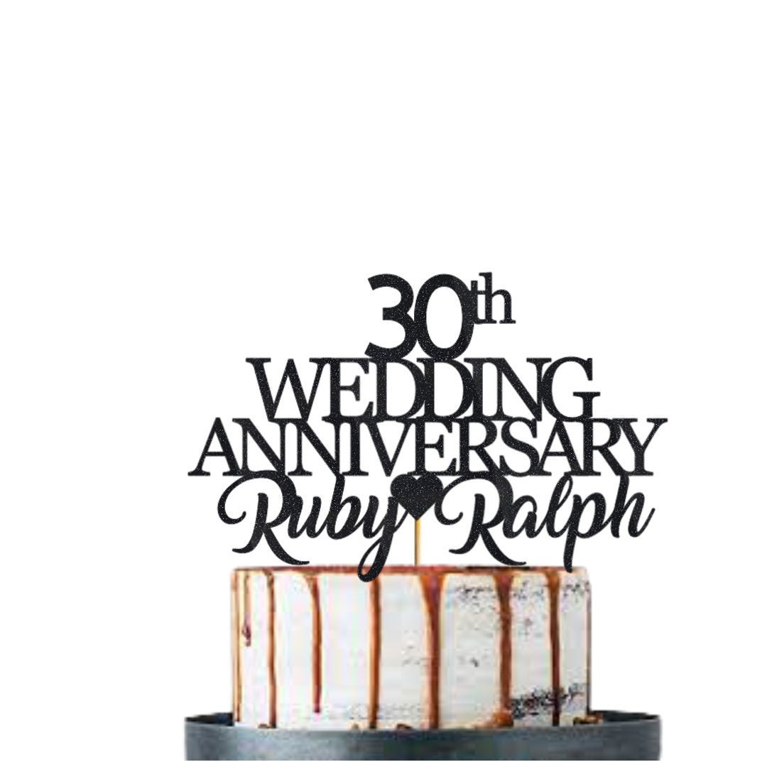 30th Wedding Anniversary Cake Topper Personalised Anniversary - Etsy