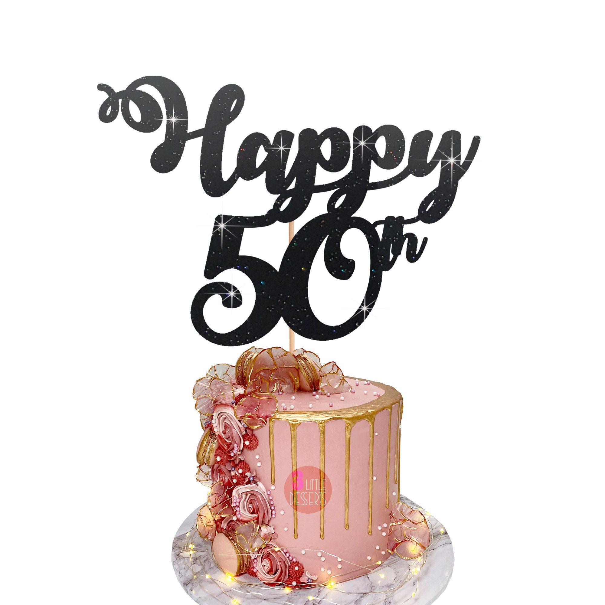 Happy 50th Cake Topper 50th Birthday Cake Topper 50th | Etsy