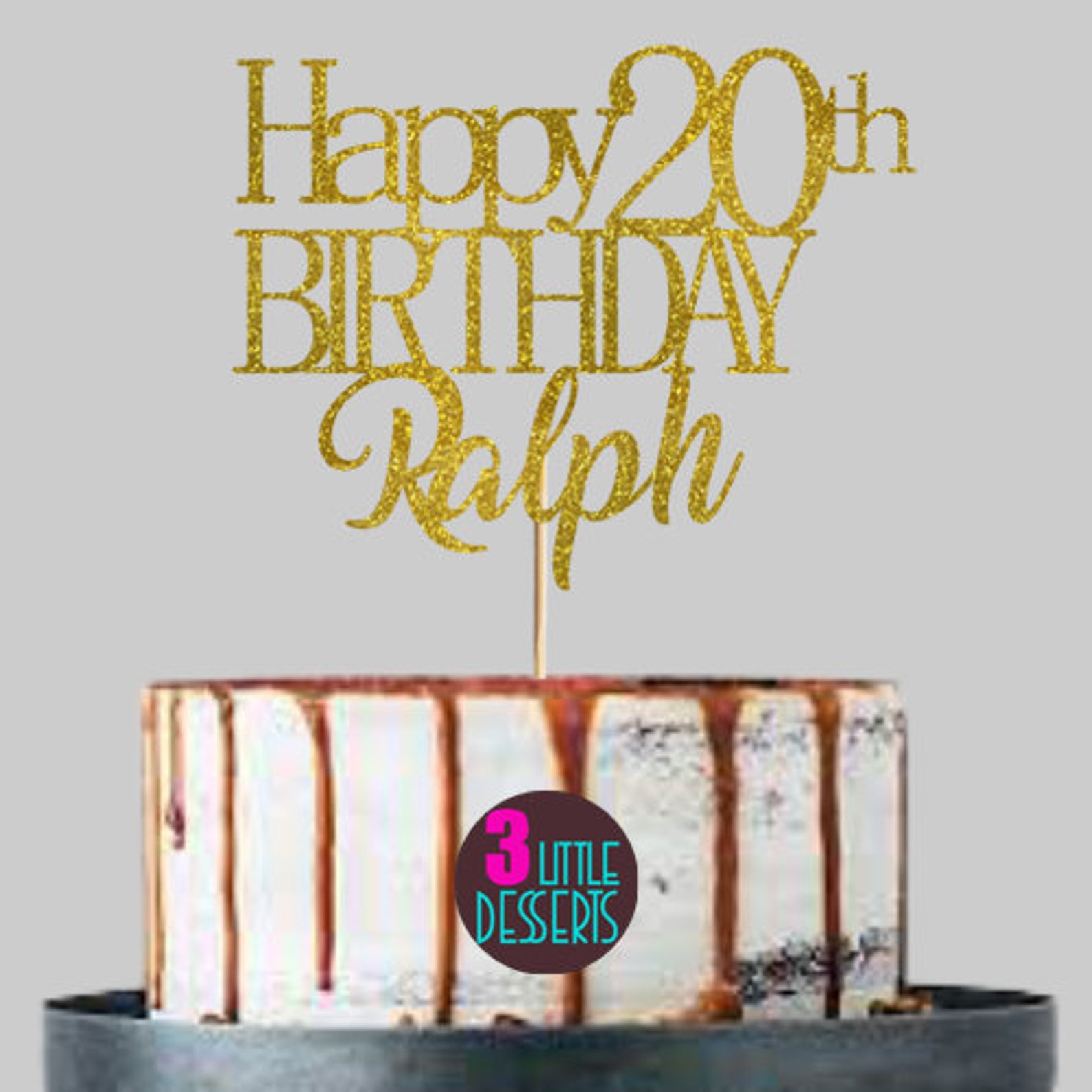 20 Birthday Cake Topper 20th Birthday Custom Cake Topper - Etsy UK