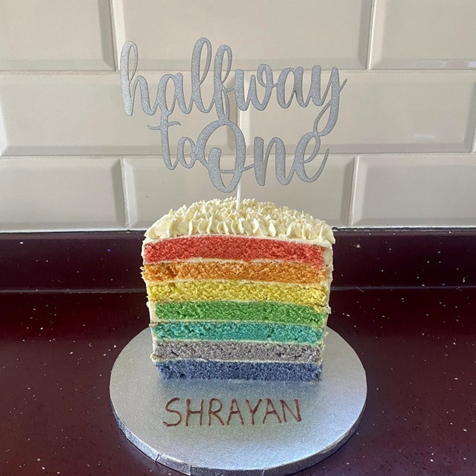 6 Months Birthday Cake Topper Half Way to One Cake Topper - Etsy