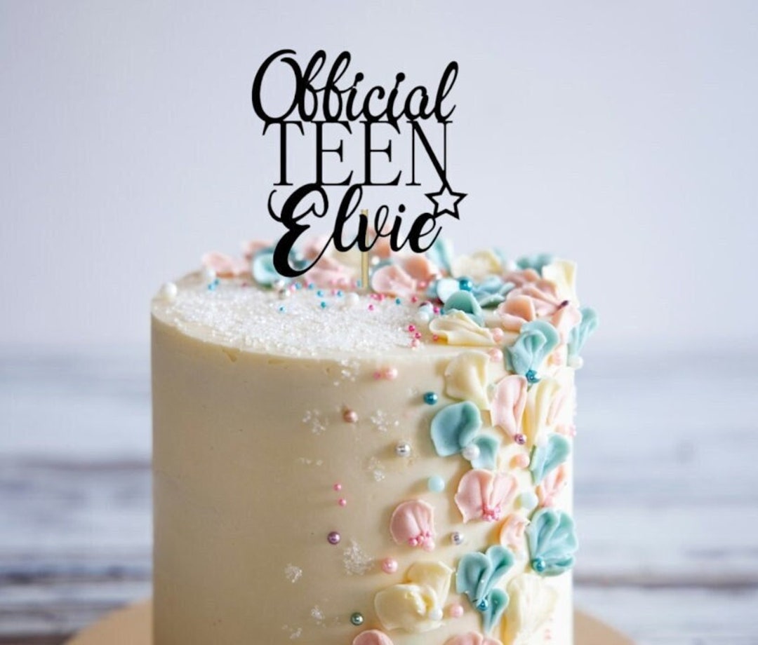 Official Teen Glitter Card Cake Topper, Teenager Birthday Gift ...